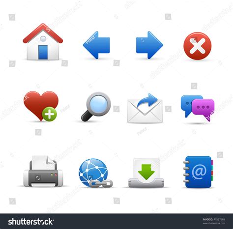 Web Internet Icon Set Stock Vector Royalty Free 47557669 Shutterstock