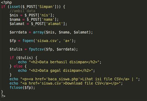Php Membuat Dan Membaca File Csv Indah Uminarohs Blog