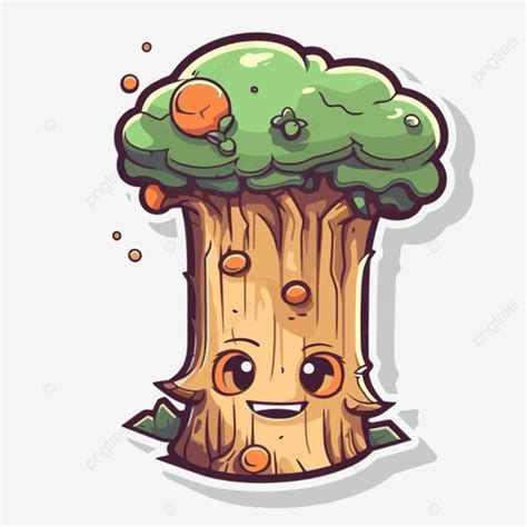 Chibi Tree Stickers For Tattoo And Sticker Art Vector Stump Sticker