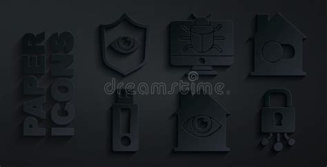 Set House With Eye Scan Smart Home USB Flash Drive Cyber Security System Bug On Monitor And