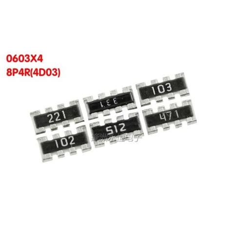 5000pcs 0603 Array Resistor 8p4r 22~470k 100r 1k 10k 4 7k 5 1k 51r 22r