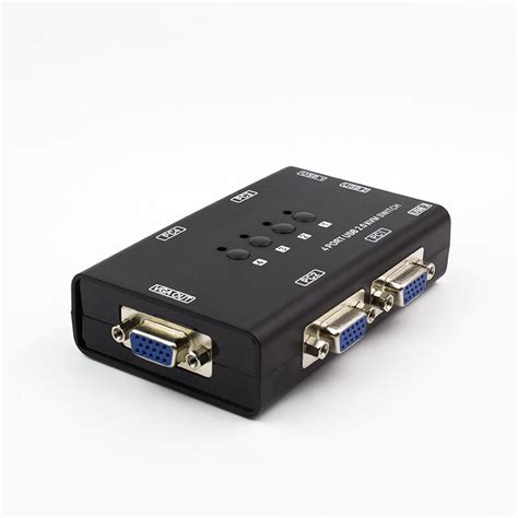 Kvm 스위치 4 포트 수동 Usb Vga 변환기 4 컴퓨터용 마우스 키보드 및 모니터 세트 공유 원래 케이블 보내기 컴퓨터