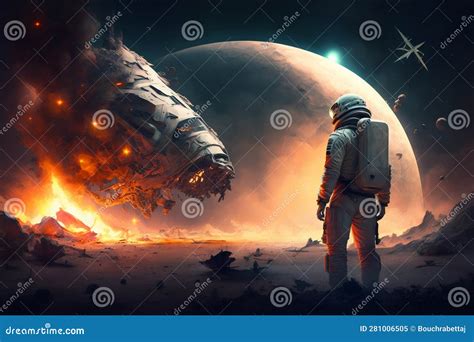 Crashed Astronaut Cartoon Vector 19131407