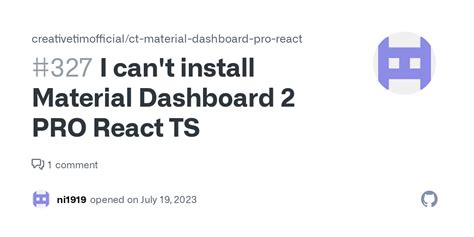 i can t install material dashboard 2 pro react ts · issue 327 · creativetimofficial ct material