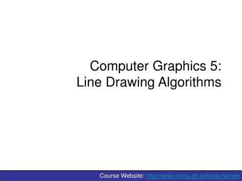 Ppt Efficient Line Drawing Algorithms For Computer Graphics