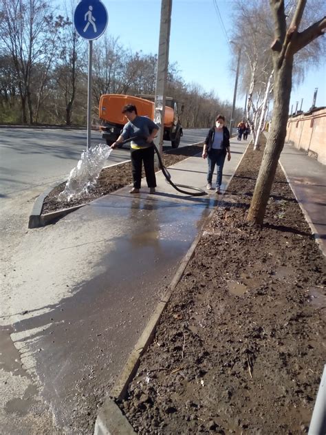 У Полтаві комунальники перекладають газони — кладуть новий ґрунт та засівають данською травою