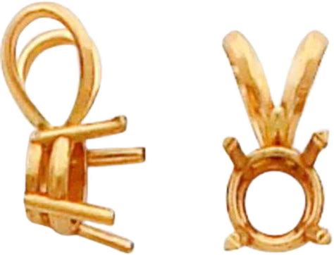 14k Gold 4 Prong Round Setting 6mm Jewelry Making Finding