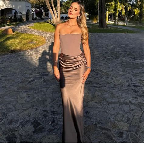 Женское атласное платье корсет без бретелек с открытой спиной Aliexpress