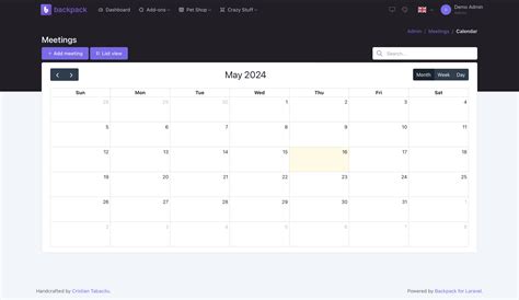 Laravel Dashboard Backpack For Laravel