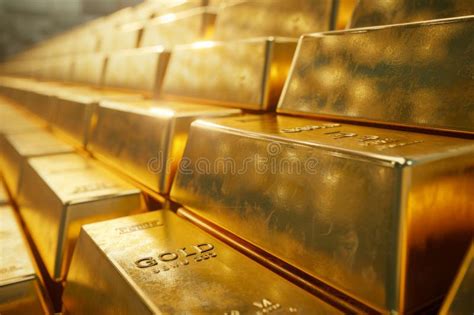 A Collection Of Gold Bars Tightly Stacked On Top Of Each Other