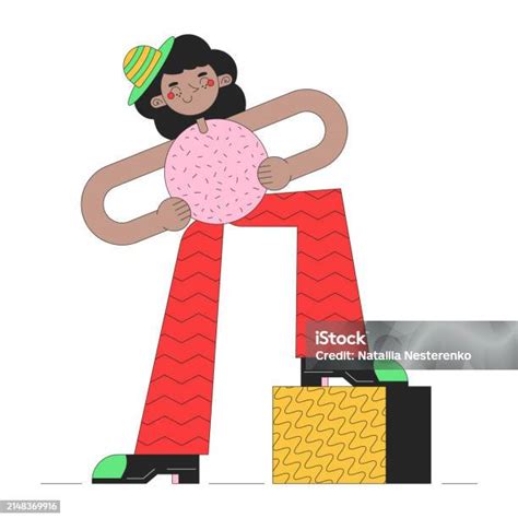 자신감 있는 흑인 여자 2d 선형 일러스트 컨셉 2차 도형에 대한 스톡 벡터 아트 및 기타 이미지 2차 도형 가공의 인물