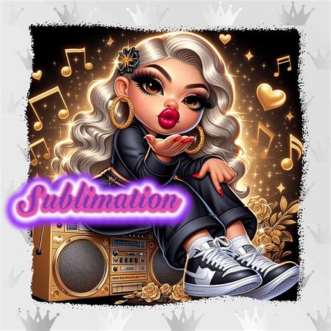 Cute Chibi Girl Throwing A Kiss Png Sublimation Design Digital Art