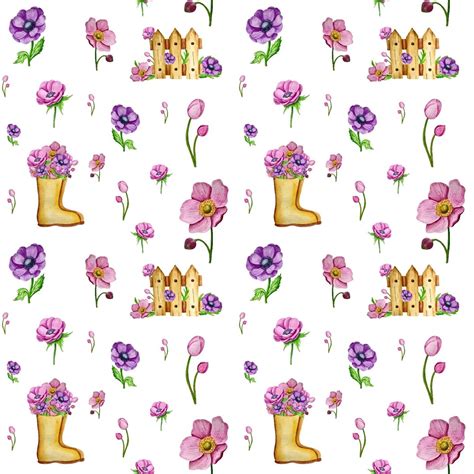 Premium Vector Watercolor Vector Seamless Pattern With Resin Boots