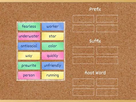 Prefix Suffix Root Word Sort Group Sort Prefix Suffix Root Word Sort Group Sort