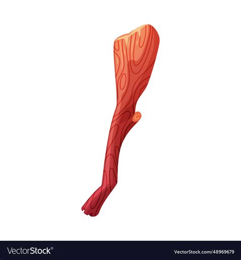 Wooden Bludgeon As Ancient Tool With Shaft Vector Image