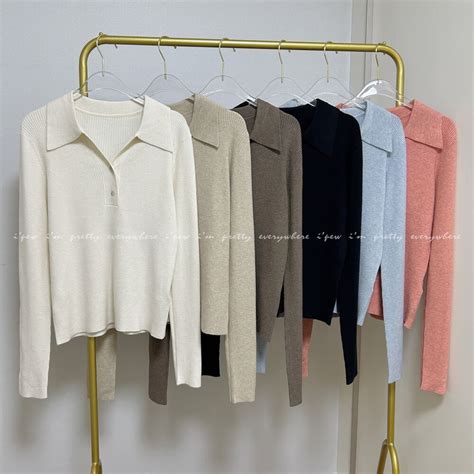 강추 말랑모찌 골지 카라니트 6color 봄 가을 가디건 원피스 청바지 데님 맨투맨 반팔 데이트 한강 벚꽃 에이블리