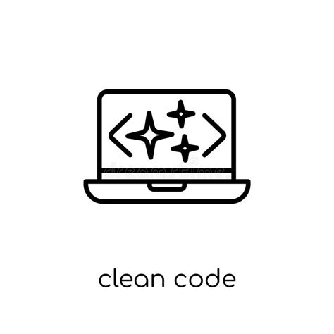 Clean Code Icon Trendy Modern Flat Linear Vector Clean Code Icon On White Background From Thin