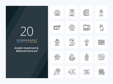 20 analytic investment and balanced scorecard outline icon for