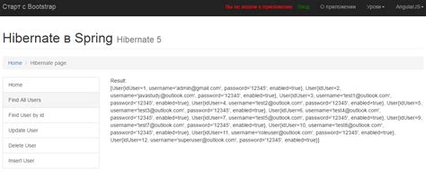 Обзор приложения Spring Mvc Angularjs Bootstrap Html5