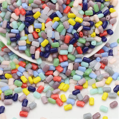 크리스탈 유리 비즈 80개 세트 사각형 플랫 모양 스페이서 공예 자재 Diy 주얼리 제작에 적합한 4x7mm 사이즈 바느질 액세서리용 핸드폰닷컴