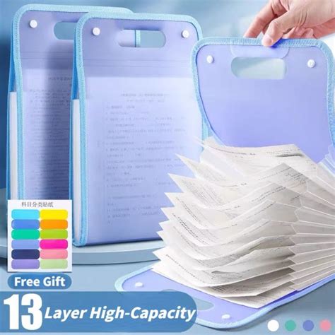 1pc Accordion Type File Folder File Folder Organizer With 13 Pockets Expanding Folder With