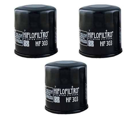 3 Pack Hiflofiltro Oil Filters Hf303 Honda Kawasaki Yamaha