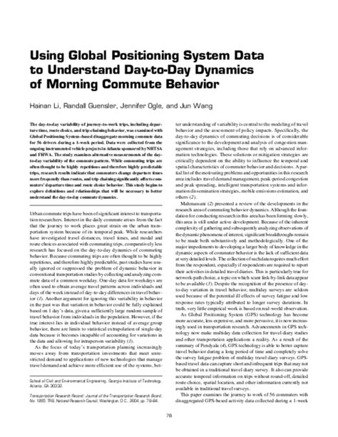 Pdf Using Global Positioning System Data To Understand Variations In Path Choice