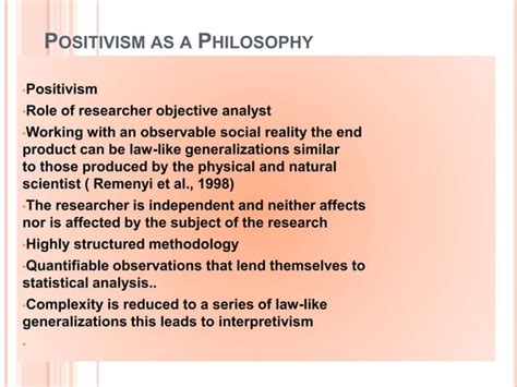 Positivist Approach To Research Ppt