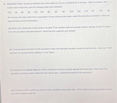 Solved 8 Points Fifteen Randomly Selected Men Were Asked Chegg Com