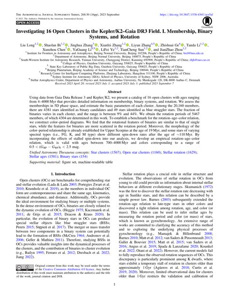 pdf investigating 16 open clusters in the kepler k2 gaia dr3 field i