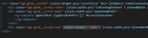 grids templates contain css attributes which should be in css classes