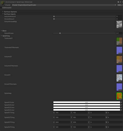 made a custom shader on terrain for seasons using splatmaps this lets