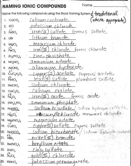 Naming Worksheet Naming Ionic Compounds Key Free Worksheets Samples CompoundWorksheets Com