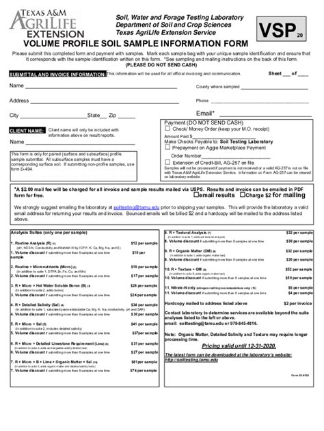 Fillable Online Profile Soil Submittal Form 2020 Fax Email Print PdfFiller