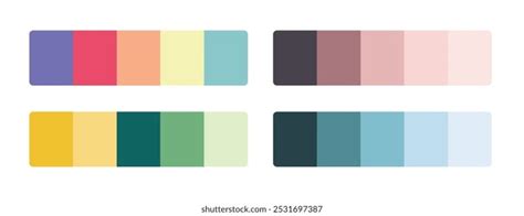 Matching Vintage Color Palette Swatch Collection Stock Vector Royalty Free 2533956429