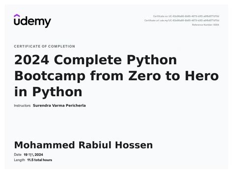 Rabiul Hossen On Linkedin Python Codingbootcamp Continuouslearning Techjourney Udemy