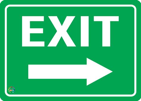 Exit Sign Right Arrow K2k Signs Australia
