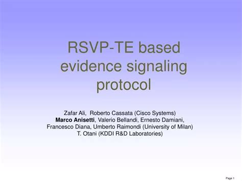 PPT RSVP TE Based Evidence Signaling Protocol PowerPoint Presentation ID