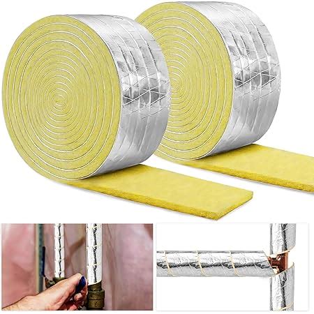 2 Pack 328 Foot Foiled Back Fiberglass Pipe Insulation Wrap Pipe