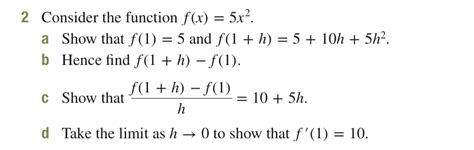 Solved 2 ﻿consider The Function F X 5x2 A Show That F 1 5