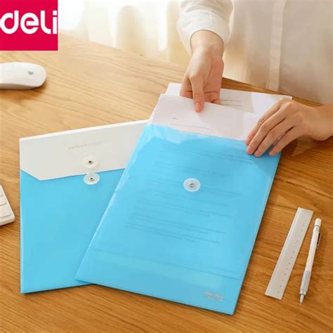 Deli Stationery 20pcs Pack A4 Size File Folder Elastic Closure Folder Document Bag Filling