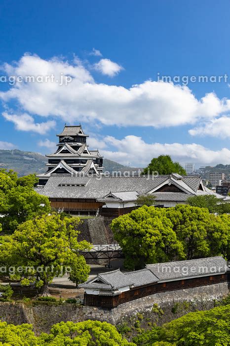 完全復旧した熊本城天守閣と復旧が進む熊本城内の写真素材 255546995 イメージマート