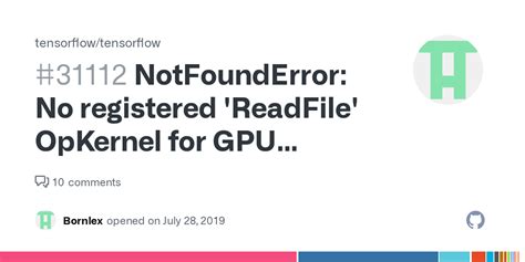 Notfounderror No Registered Readfile Opkernel For Gpu Devices Compatible With Node Node