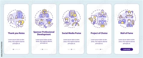 Employee Acknowledgement Onboarding Mobile App Screen Walkthrough Steps Editable Graphic