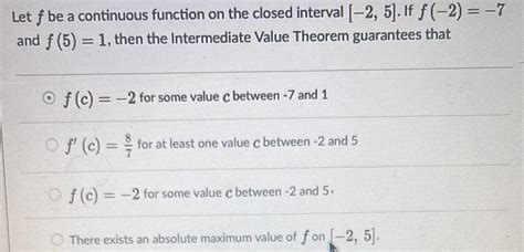 Answered Let F Be A Continuous Function On The Closed Interval 2
