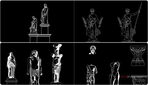 11 Sculpture Autocad Blocks Free Download