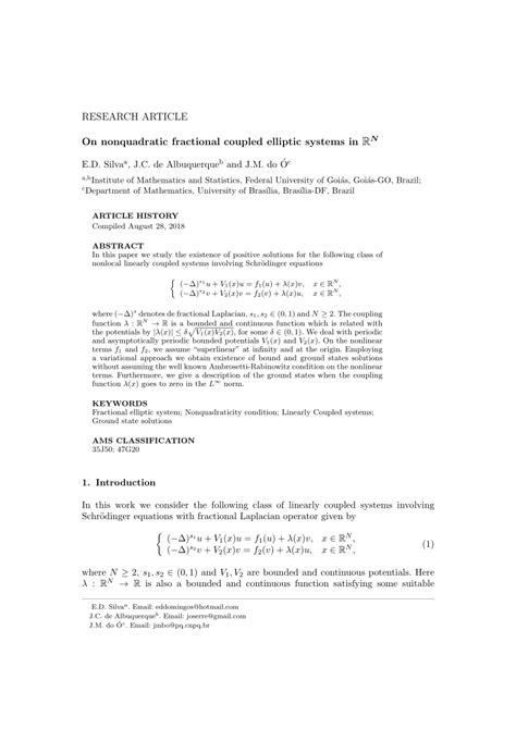 Pdf On Nonquadratic Fractional Coupled Elliptic Systems In Rn