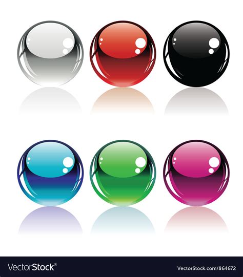 Glossy Buttons Set Royalty Free Vector Image Vectorstock