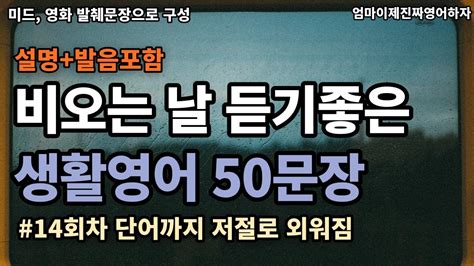 비오는 날 듣기 좋은 생활 영어 그냥 틀어두세요 저절로 외워집니다 미국인이 매일 쓰는 필수 표현 50문장 Youtube