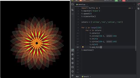 Psychedelic Flower Pattern Generation Using Pythons Turtle Module